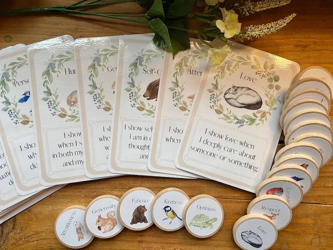 Core Values & Character Traits Cards, Wooden Tokens, +/or Wooden ...
