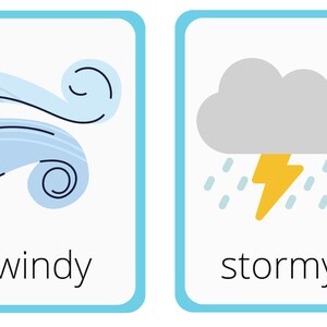 Weather + Seasons Flashcards - Morning Time Learning Weather - Set of ...