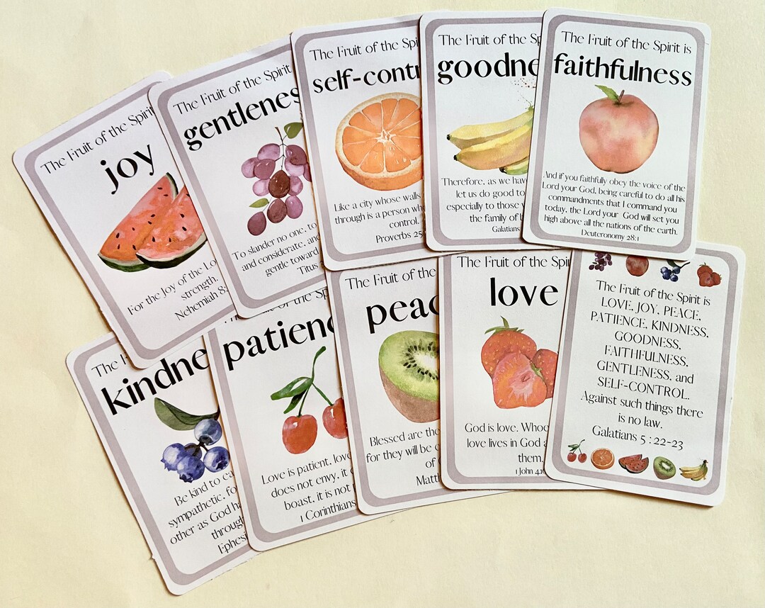 Watercolor-style Fruit of the Spirit Cards - Materials for Learning ...