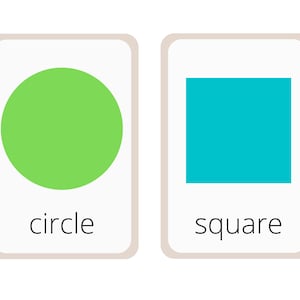 Shapes Flash Cards - Set of 12, Preschool/kindergarten Math ...