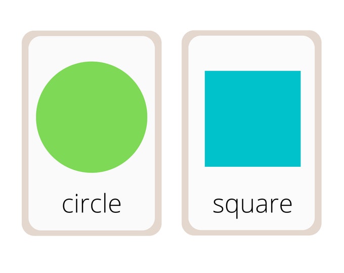 Shapes Flash Cards - Set of 12, Preschool/kindergarten Math ...