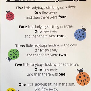 5 Little Ladybugs Spring Interactive Poetry Set - Dry Erase-friendly ...