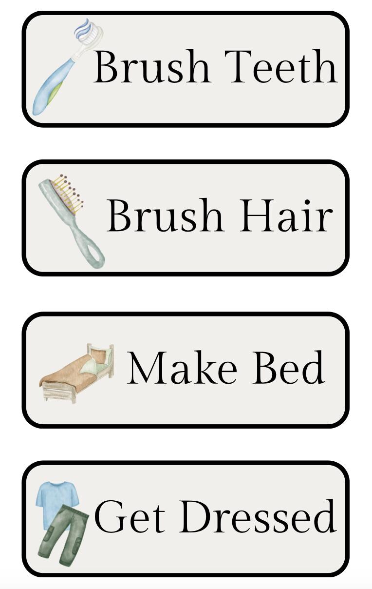 Daily Routine and Rhythm Cards - 30 Watercolor-style Schedule Cards ...