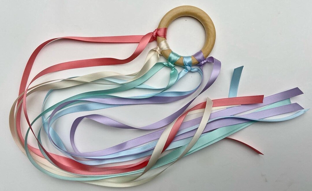 Pastel Rainbow Ribbon Hand Kite for Dance - Music, and Rhythm Wand ...