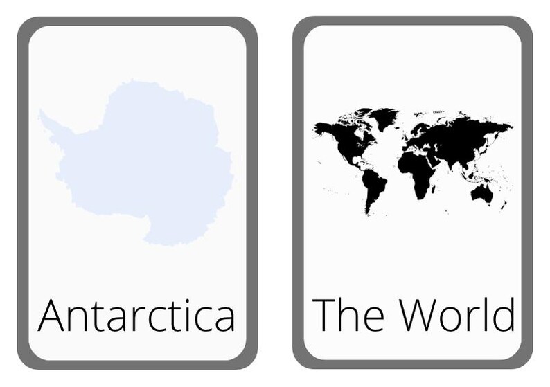 Kontinente der Welt Bunte Bildkarten - 8er Set - Bunt mit gut lesbarer ...