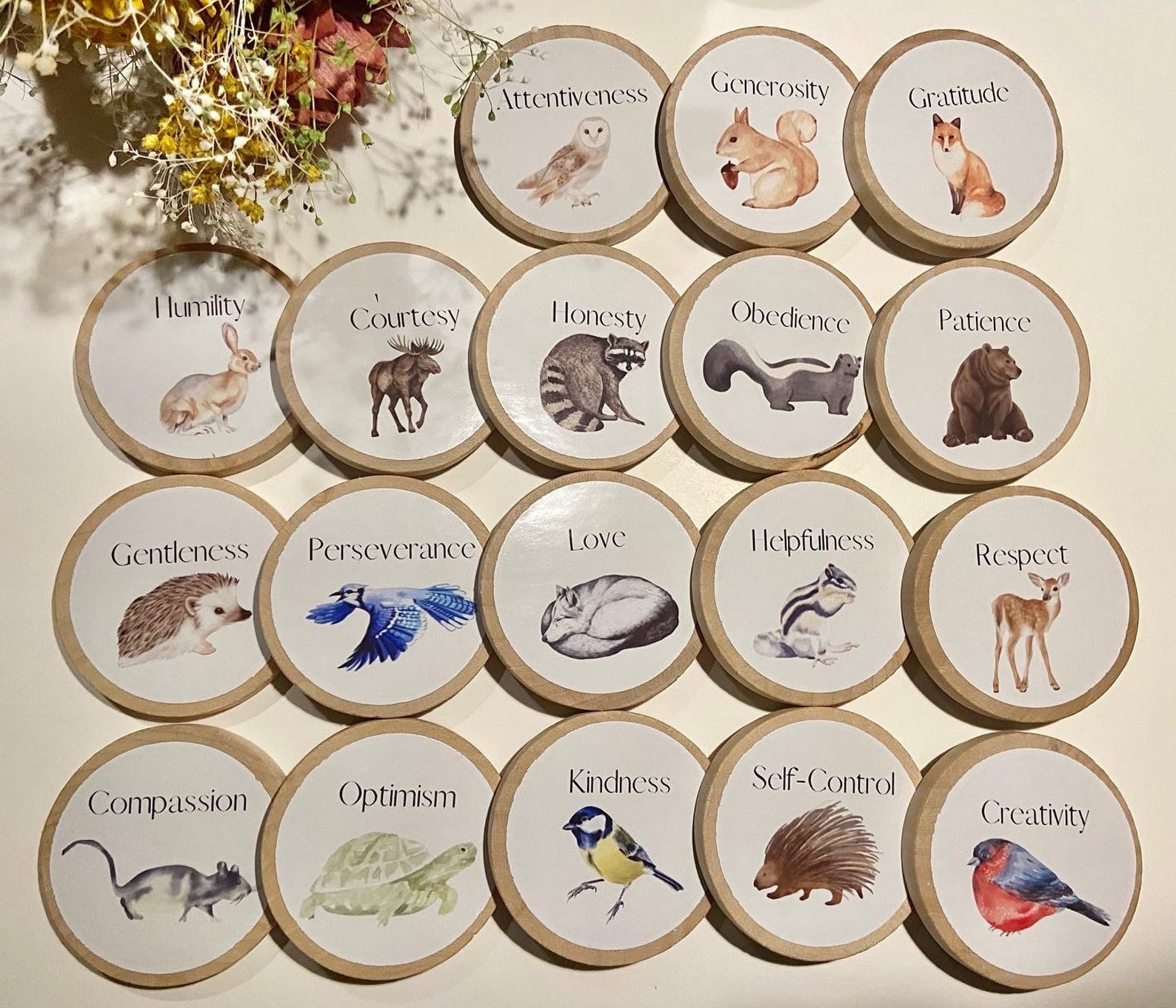 Core Values & Character Traits Cards, Wooden Tokens, +/or Wooden ...