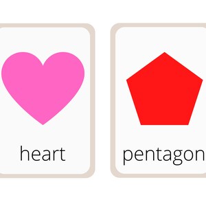 Shapes Flash Cards - Set of 12, Preschool/kindergarten Math ...