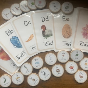 Nature-themed Alphabet Cards - Watercolor-style, Nature-inspired ...
