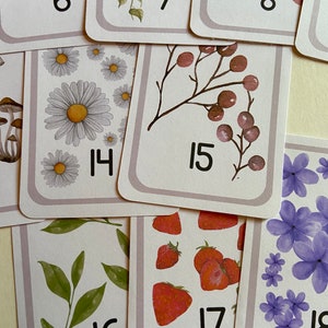 Nature-themed Number and Counting Cards 1-20 - Watercolor-style ...