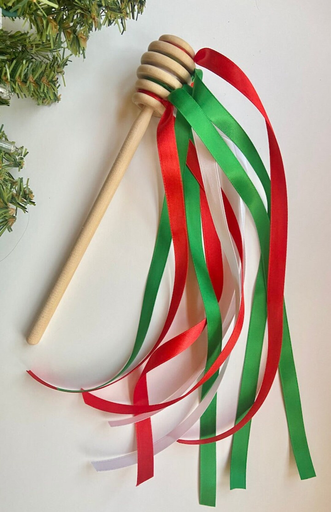 Holiday Ribbon Honey Wands for Christmas - Red, White, and Green ...