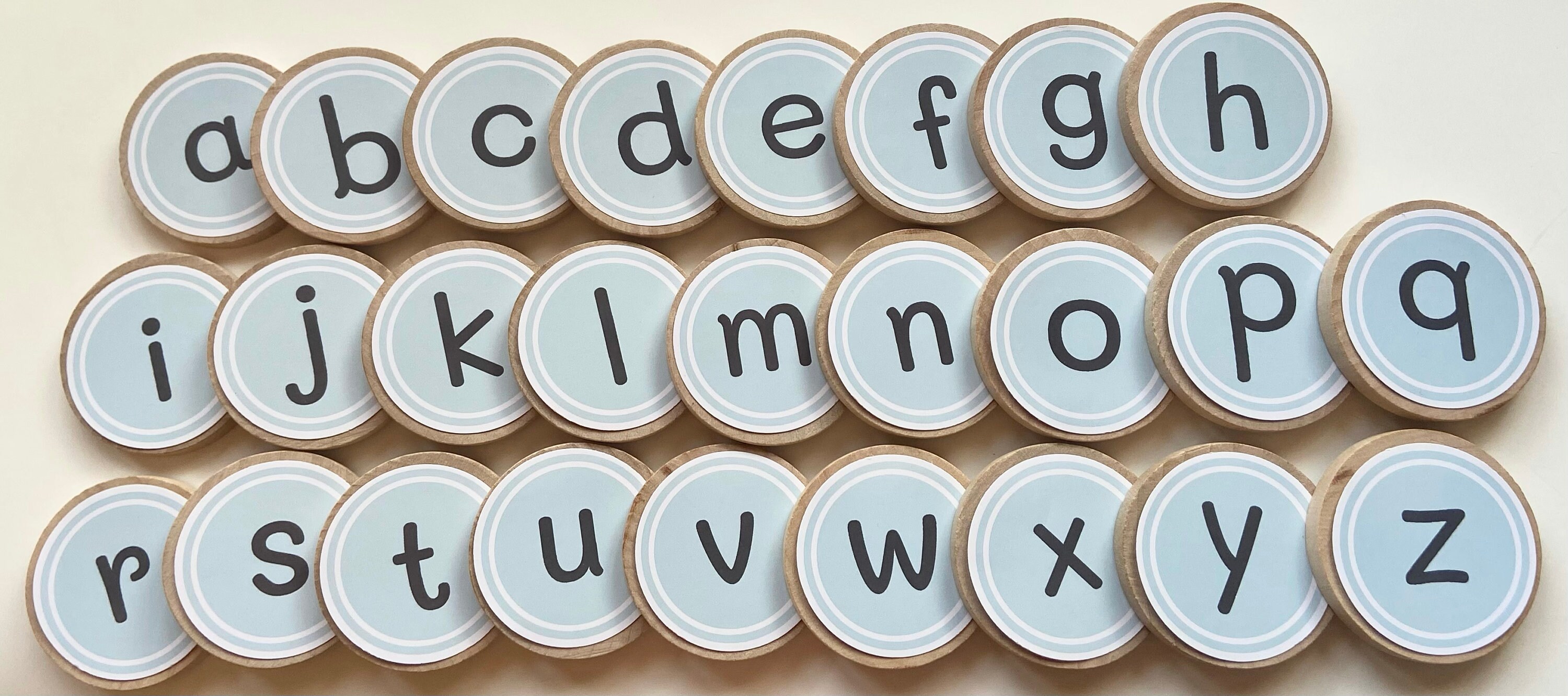 Wooden Alphabet Coins + Magnets for Learning Alphabet - Preschool ...