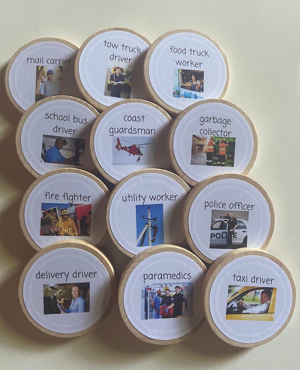 Community Helpers People Learning Tokens Magnets Set of 12 - Etsy