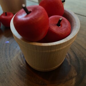 Wooden Apple Crafting Set - Set of 12 Mini 7/8" Apples and Three Wooden ...