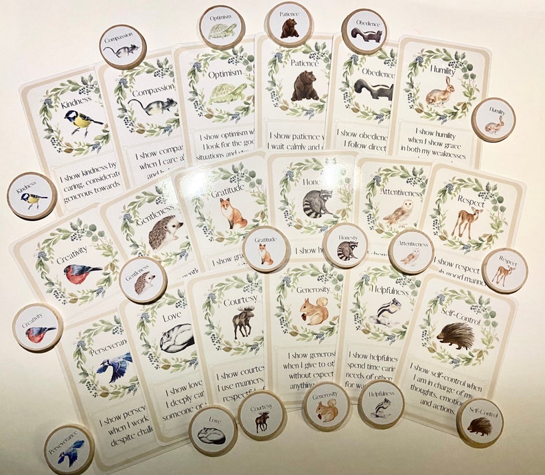 Core Values & Character Traits Cards, Wooden Tokens, +/or Wooden ...