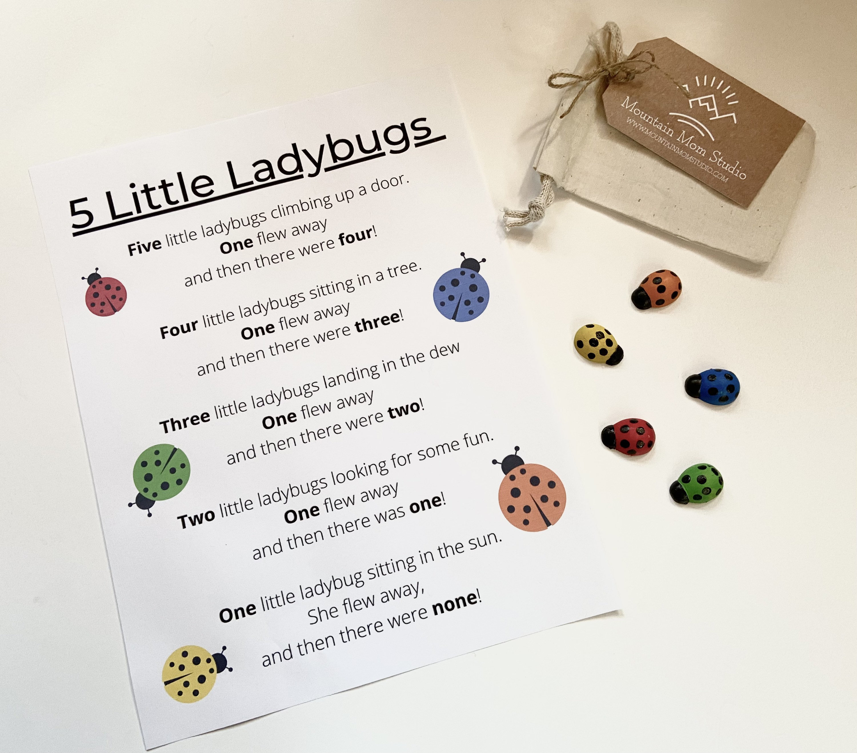 5 Little Ladybugs Spring Interactive Poetry Set - Dry Erase-friendly ...