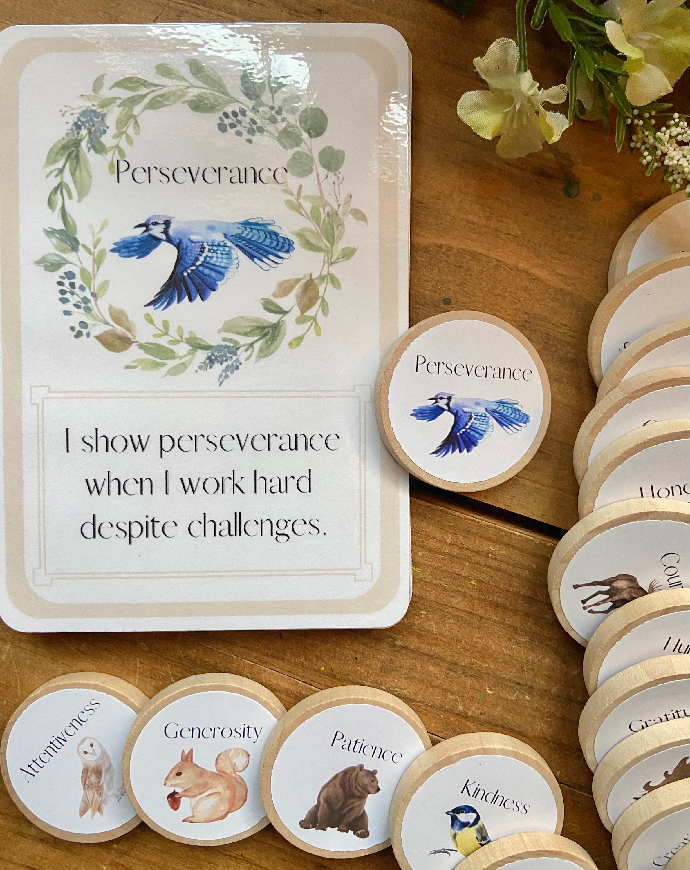 Core Values & Character Traits Cards, Wooden Tokens, +/or Wooden ...