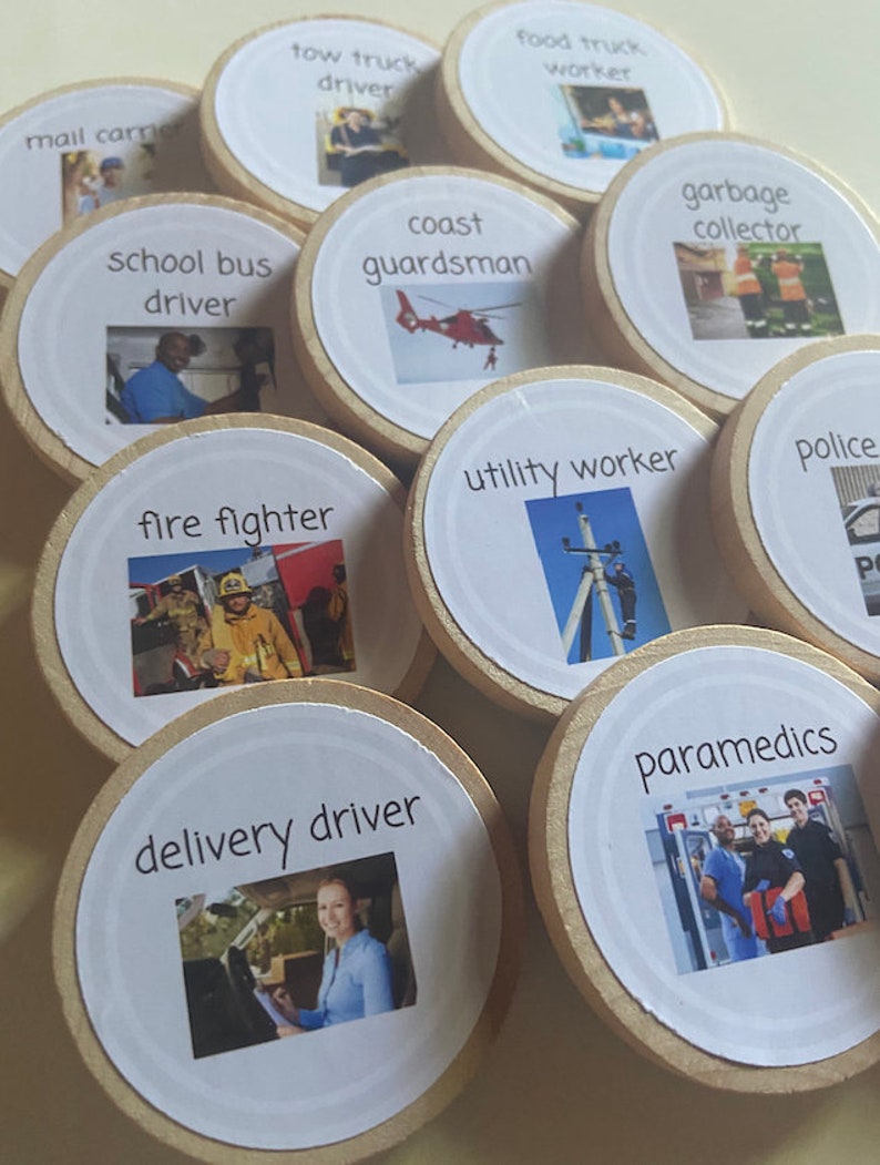 Community Helpers People Learning Tokens Magnets Set of 12 - Etsy