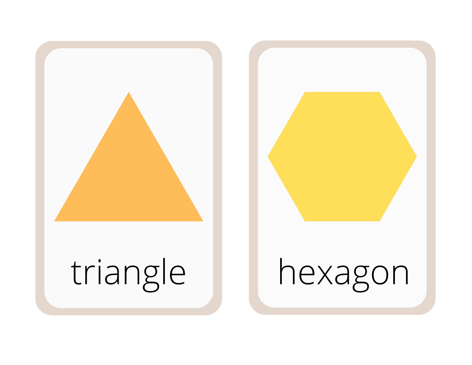 Shapes Flash Cards - Set of 12, Preschool/kindergarten Math ...