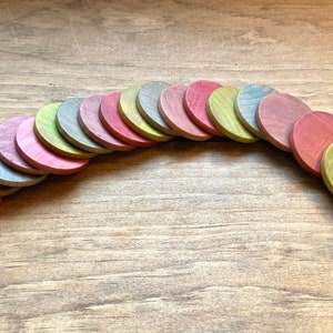 Naturally-dyed Wooden Rainbow Counters - Etsy