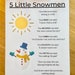 Five Little Snowmen Poetry Set Set of 5 Wooden Snowmen and Wipeable ...