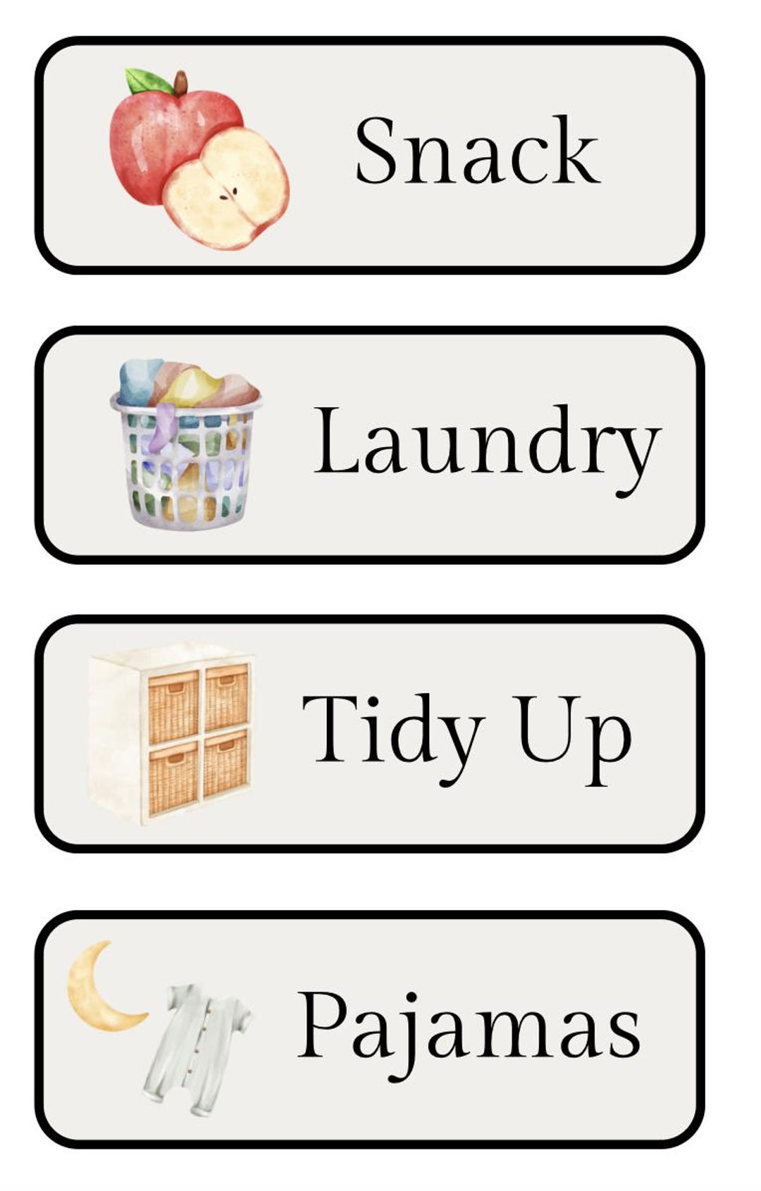 Daily Routine and Rhythm Cards - 30 Watercolor-style Schedule Cards ...