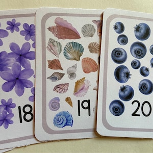Nature-themed Number and Counting Cards 1-20 - Watercolor-style ...