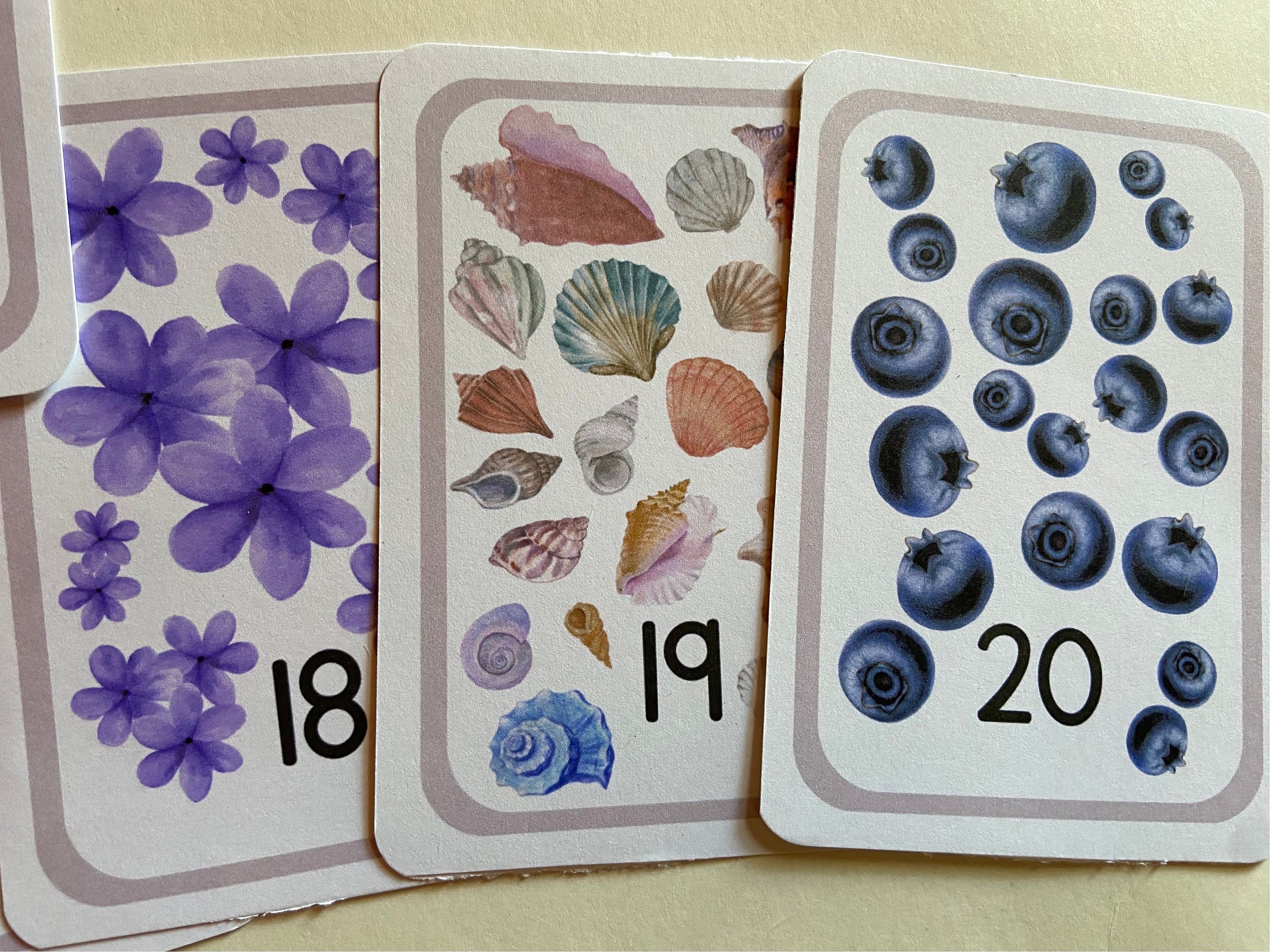 Nature-themed Counting Number Cards 1-20 -watercolor-style Flashcards ...