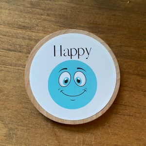 Wooden Emotions and Feelings Coins + Magnets for Learning-elementary ...