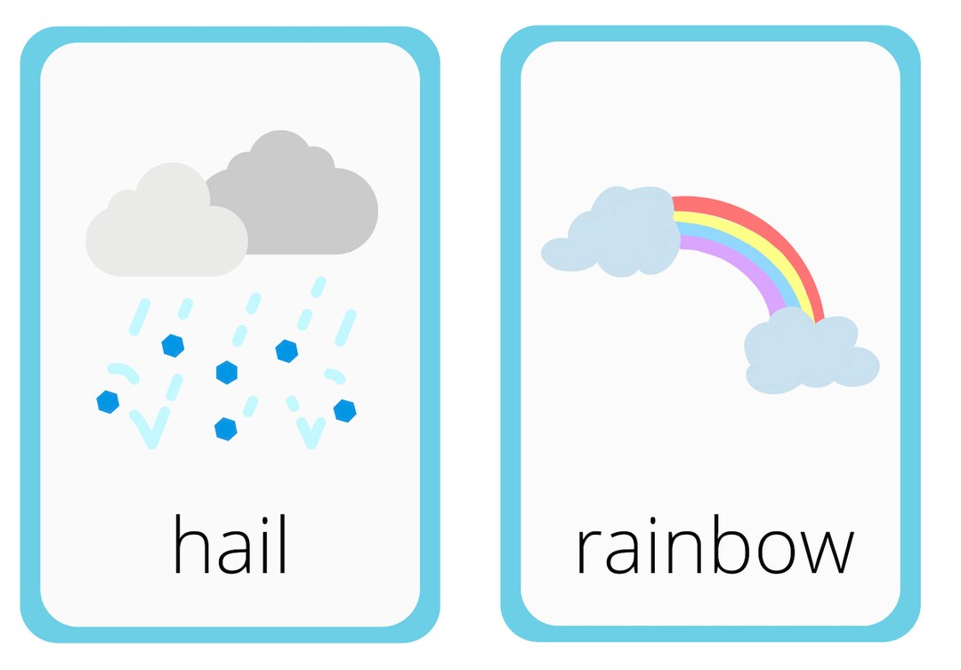 Weather + Seasons Flashcards - Morning Time Learning Weather - Set of ...