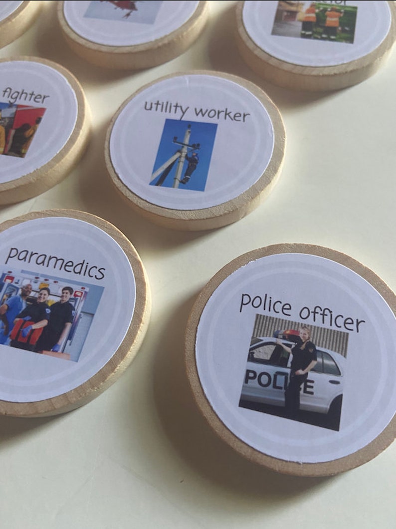 Community Helpers People Learning Tokens Magnets Set of 12 - Etsy