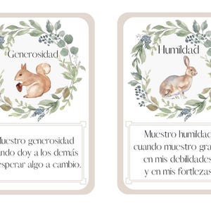 Spanish Core Values & Character Traits Cards - Watercolor, Nature ...