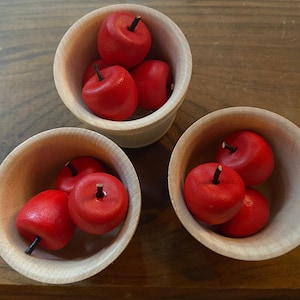 Wooden Apple Crafting Set - Set of 12 Mini 7/8" Apples and Three Wooden ...