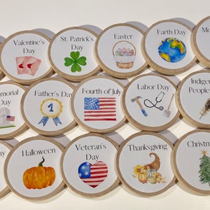 Days of the Week Wooden Learning Tokens and Magnets - Set of 7 ...