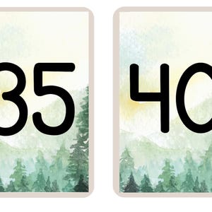 Counting by 5s Nature-themed Number Cards 5-120 - Watercolor Flashcards ...