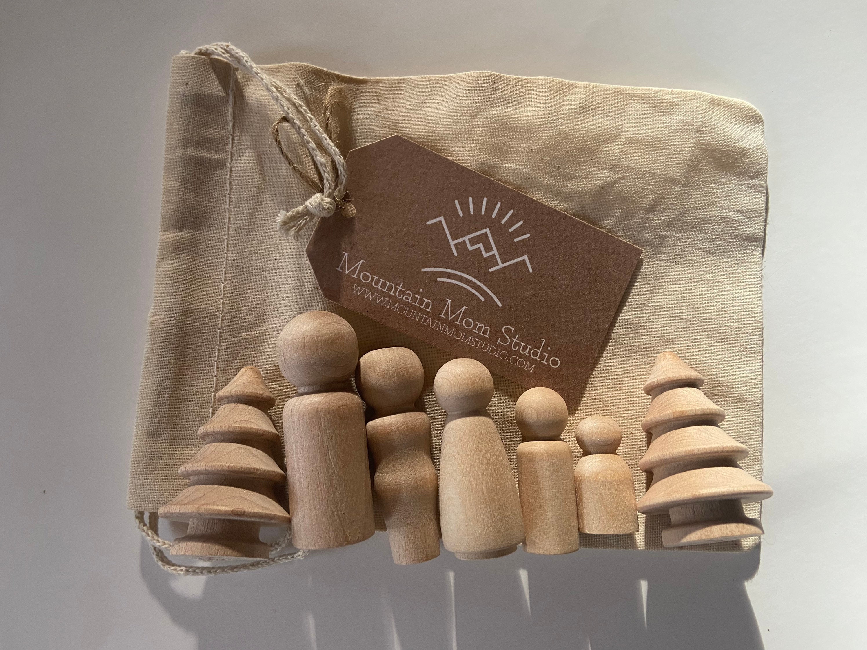 Mini Sensory Wooden Peg People and Trees Set Add on for - Etsy