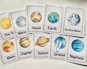 Solar System Poster & Montessori 3 Part Cards Printable PDF - Etsy Canada