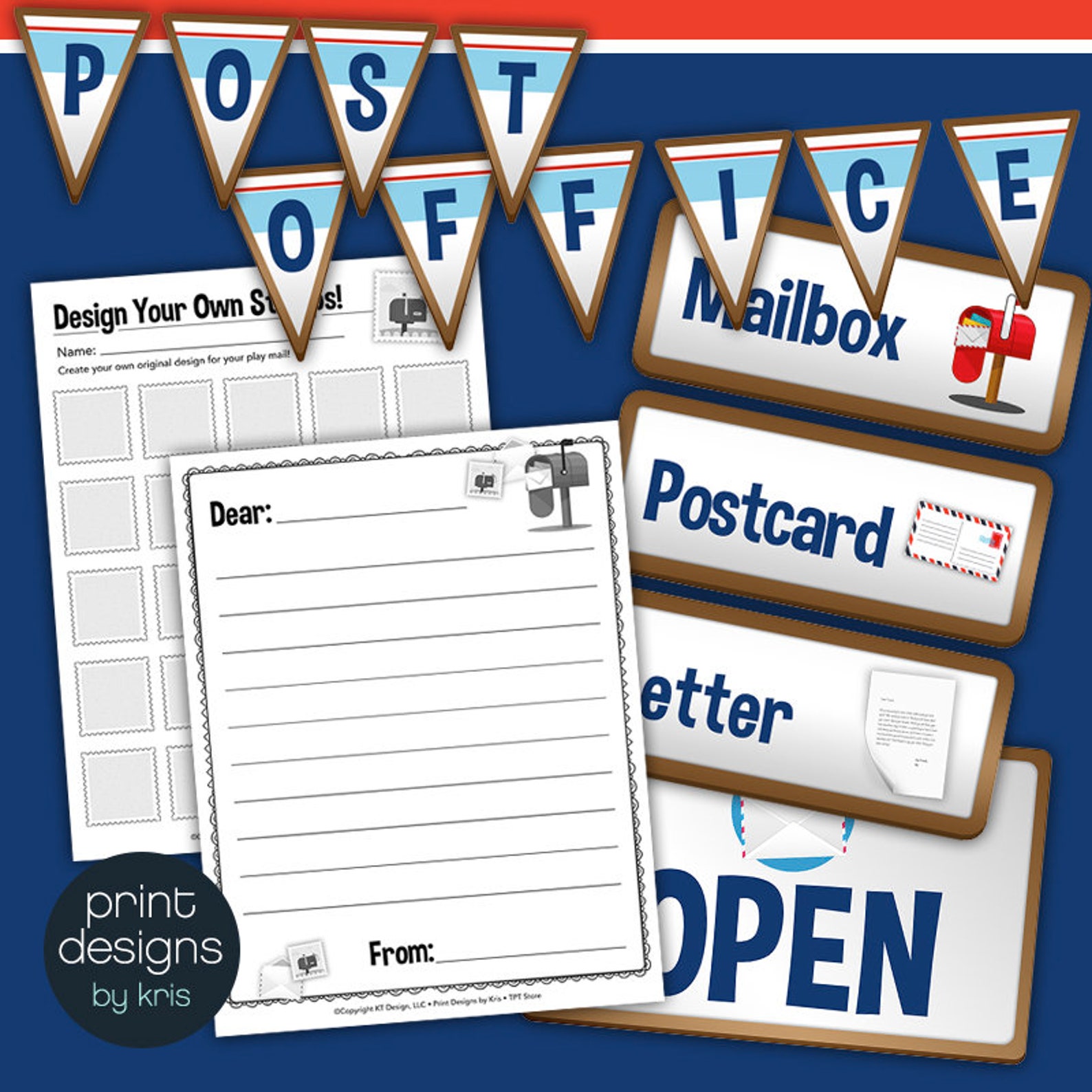 Dramatic Play Post Office for Preschool, Kindergarten, First Grade ...