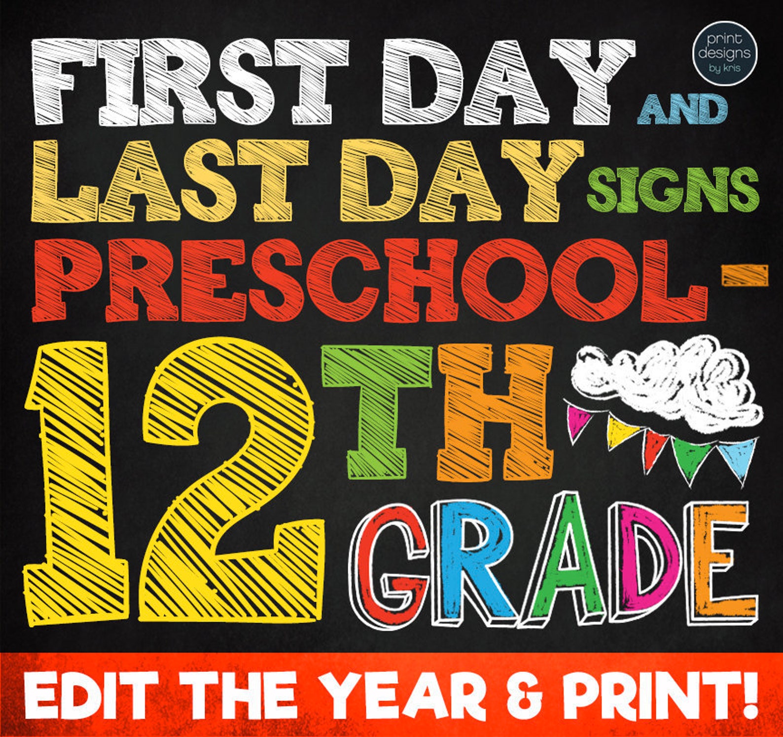 First Day of School Sign & Last Day of School Sign Preschool - Etsy