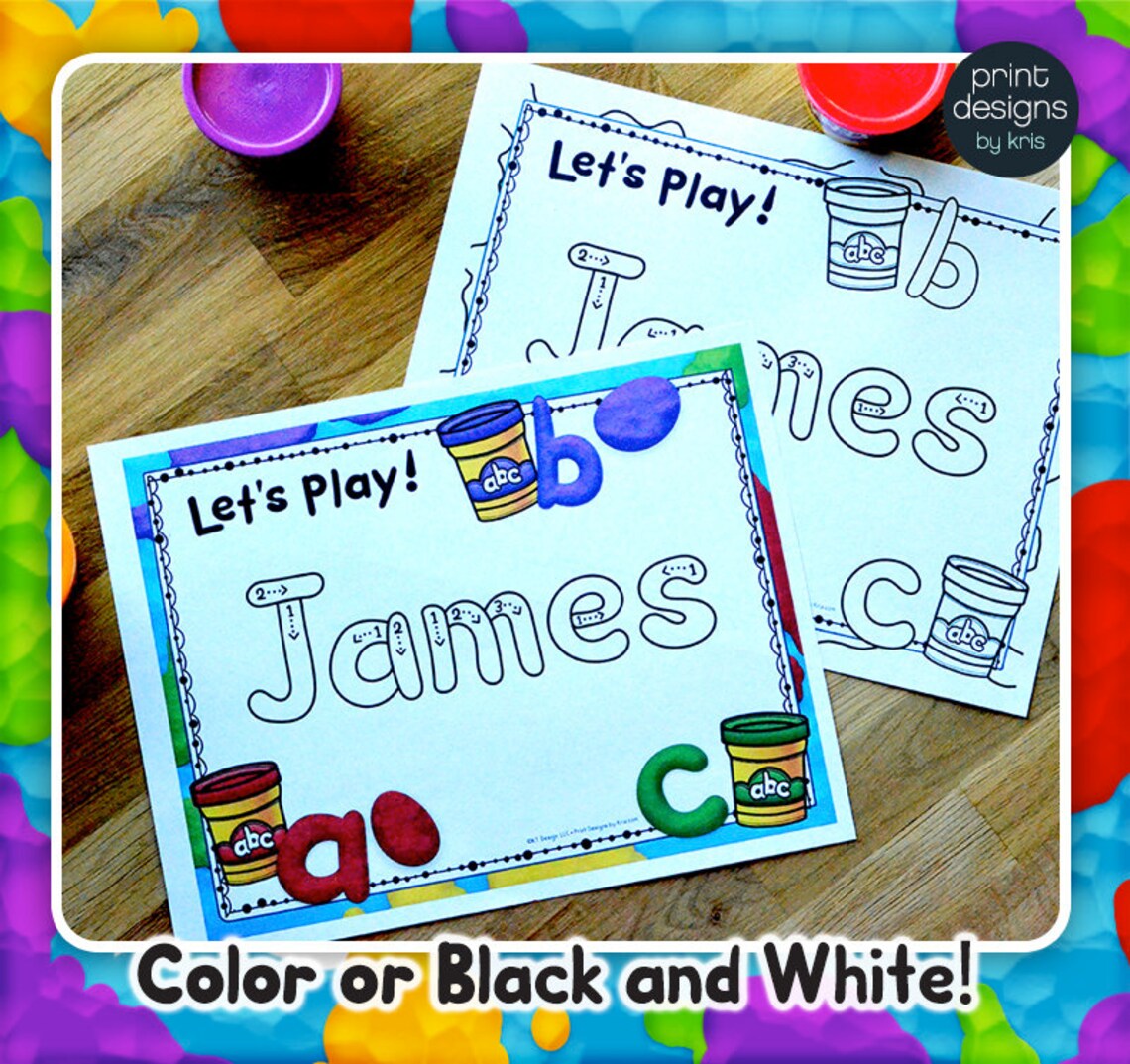 Editable Playdoh Name Mats Play Dough Kindergarten Preschool Name ...
