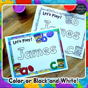 Editable Playdoh Name Mats Play Dough Kindergarten Preschool Name ...