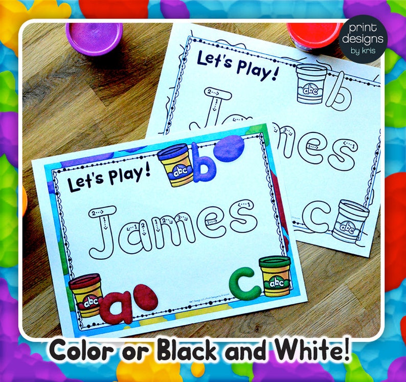 Editable Playdoh Name Mats Play Dough Kindergarten Preschool Name ...