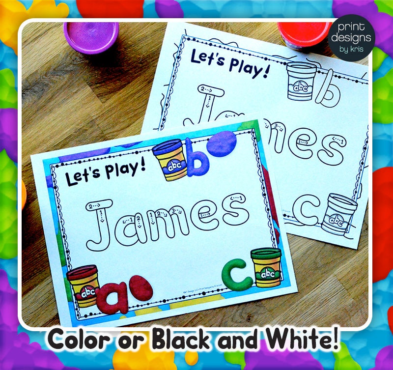 Editable Playdoh Name Mats Play Dough Kindergarten Preschool Name ...