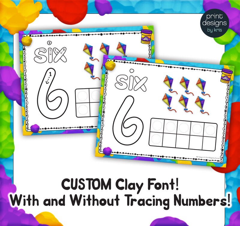 Playdoh Number Mats Play Dough Number Mats Learn Numbers for Preschool ...