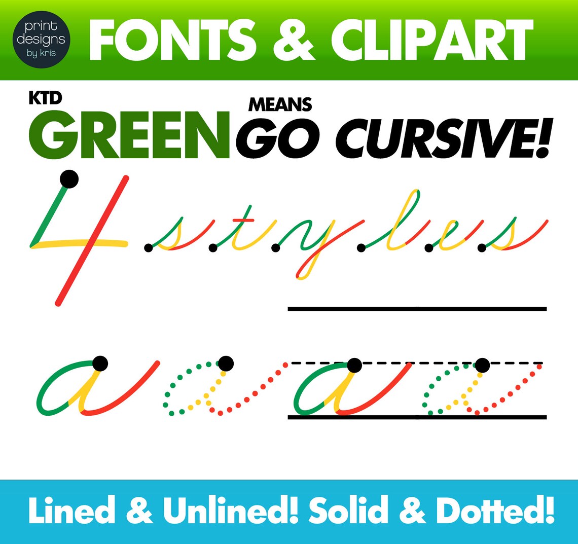 Cursive Fonts for Schools: Dyslexic Font Assistance, KTD Green Means Go ...