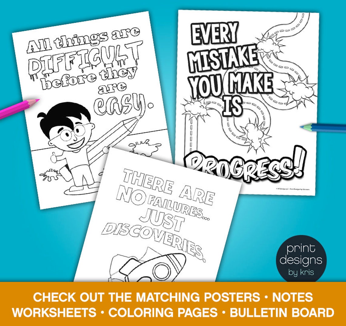 Growth Mindset Coloring Pages Growth Mindset Coloring Pages Growth ...