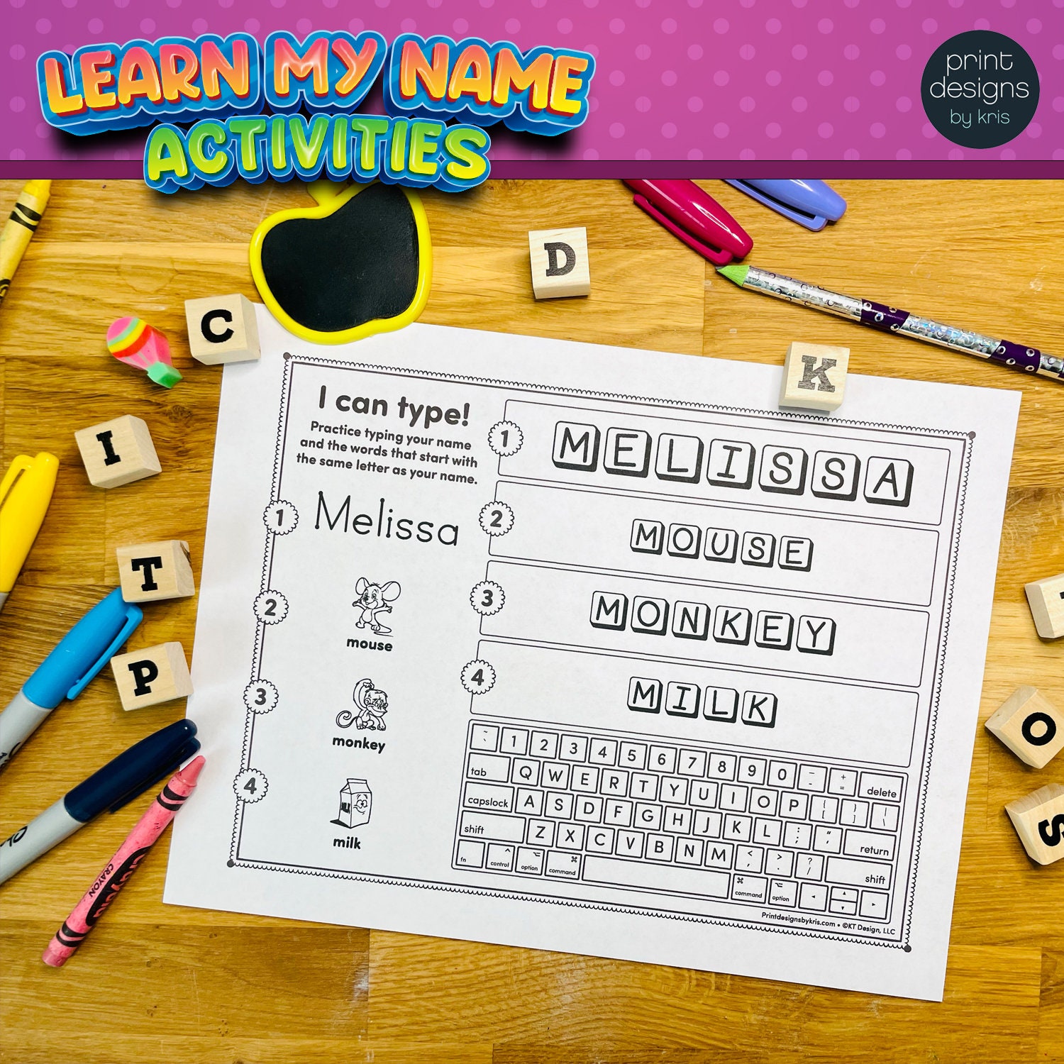 Name Activities for Preschool and Kindergarten - Teaching Activity for ...