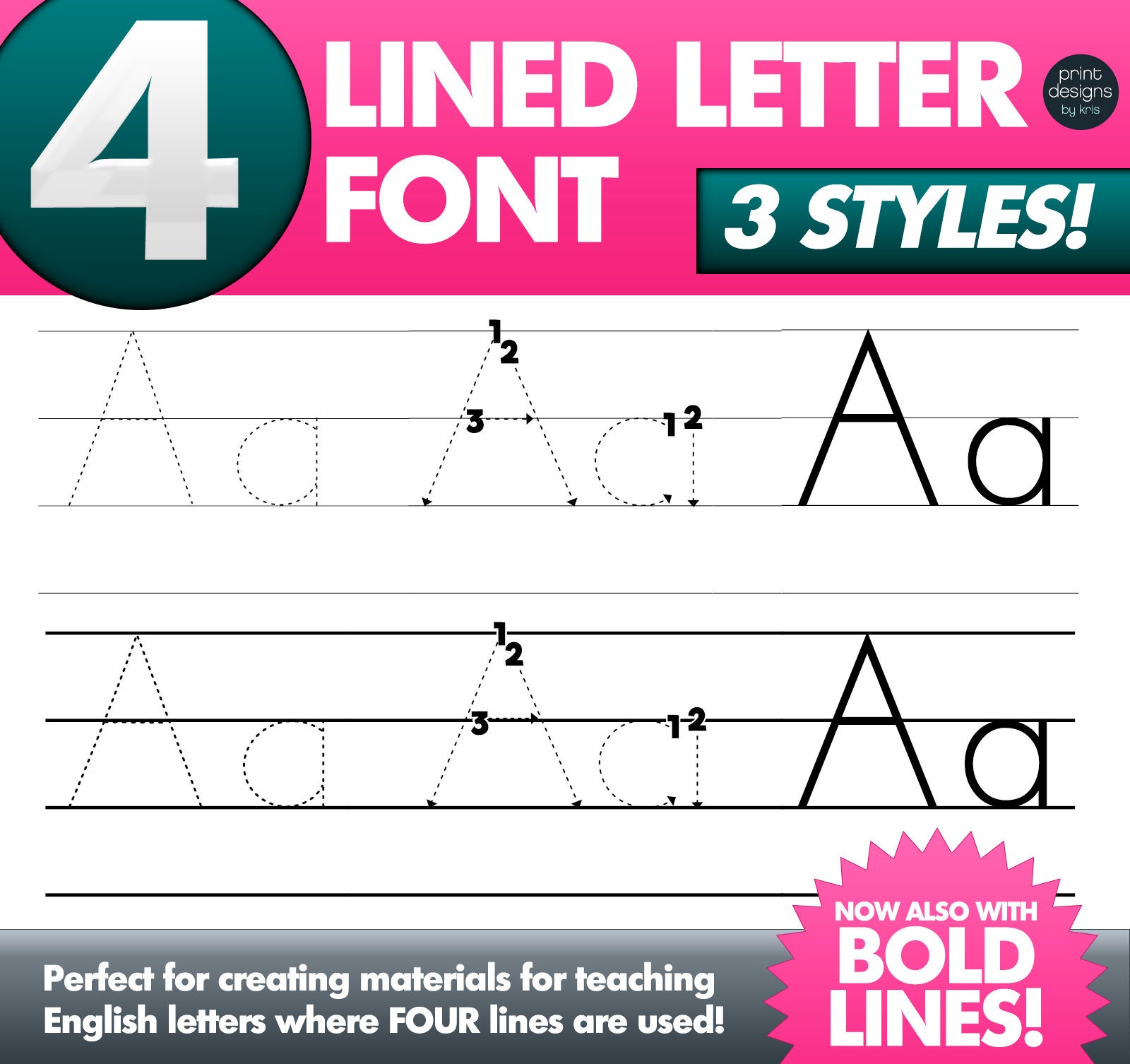 Four Lined Alphabet Letter Tracing Font • Teaching English in CHINA ...