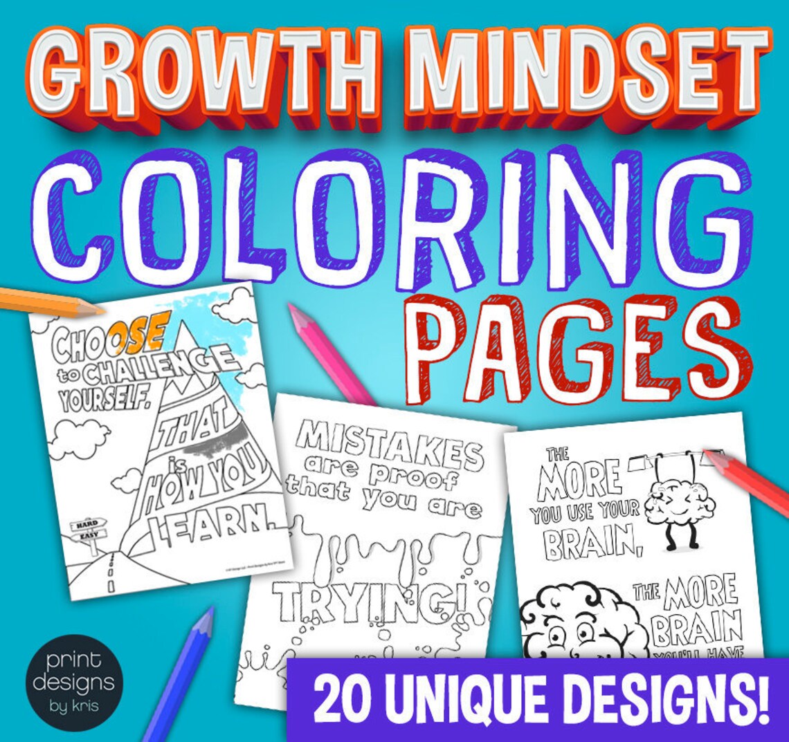 Growth Mindset Coloring Pages Growth Mindset Coloring - Etsy