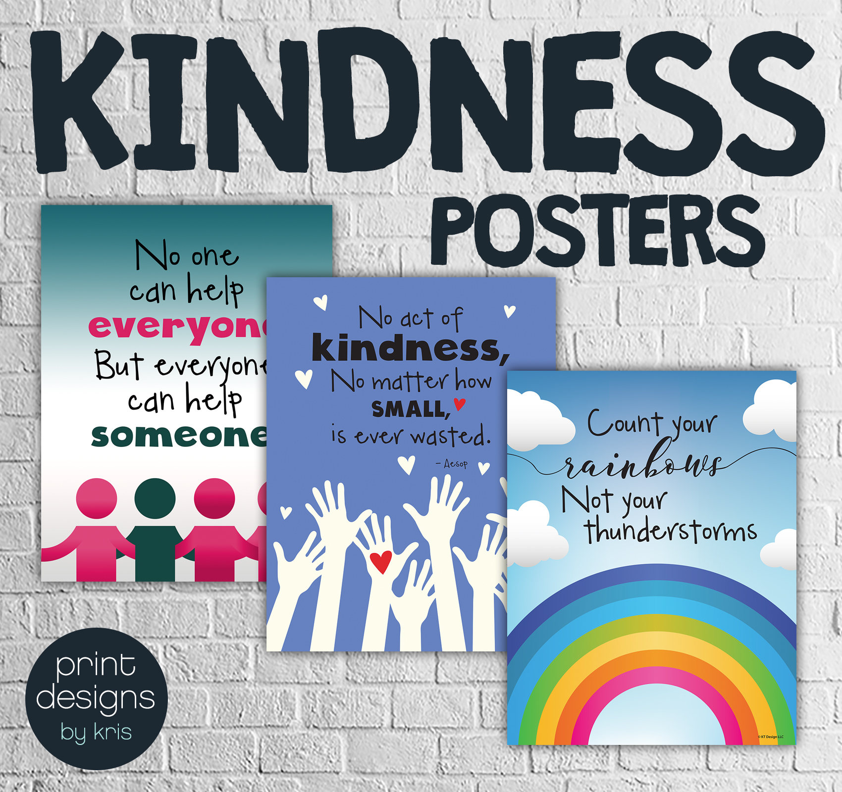 Kindness Posters Classroom Posters Teaching Kindness Classroom Wall ...