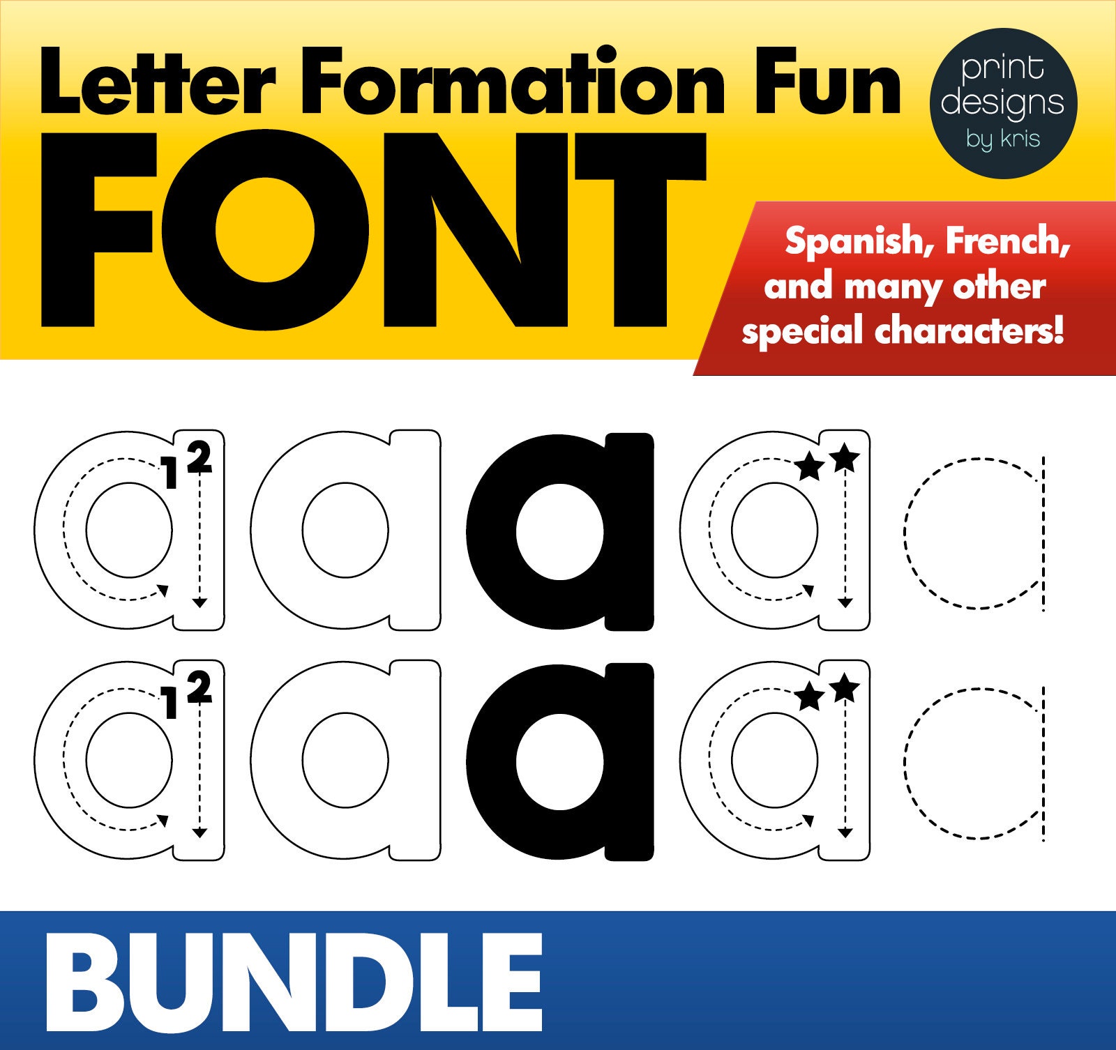 Tracing Font • Letter Formation Font • Writing Letters Font • Preschool ...